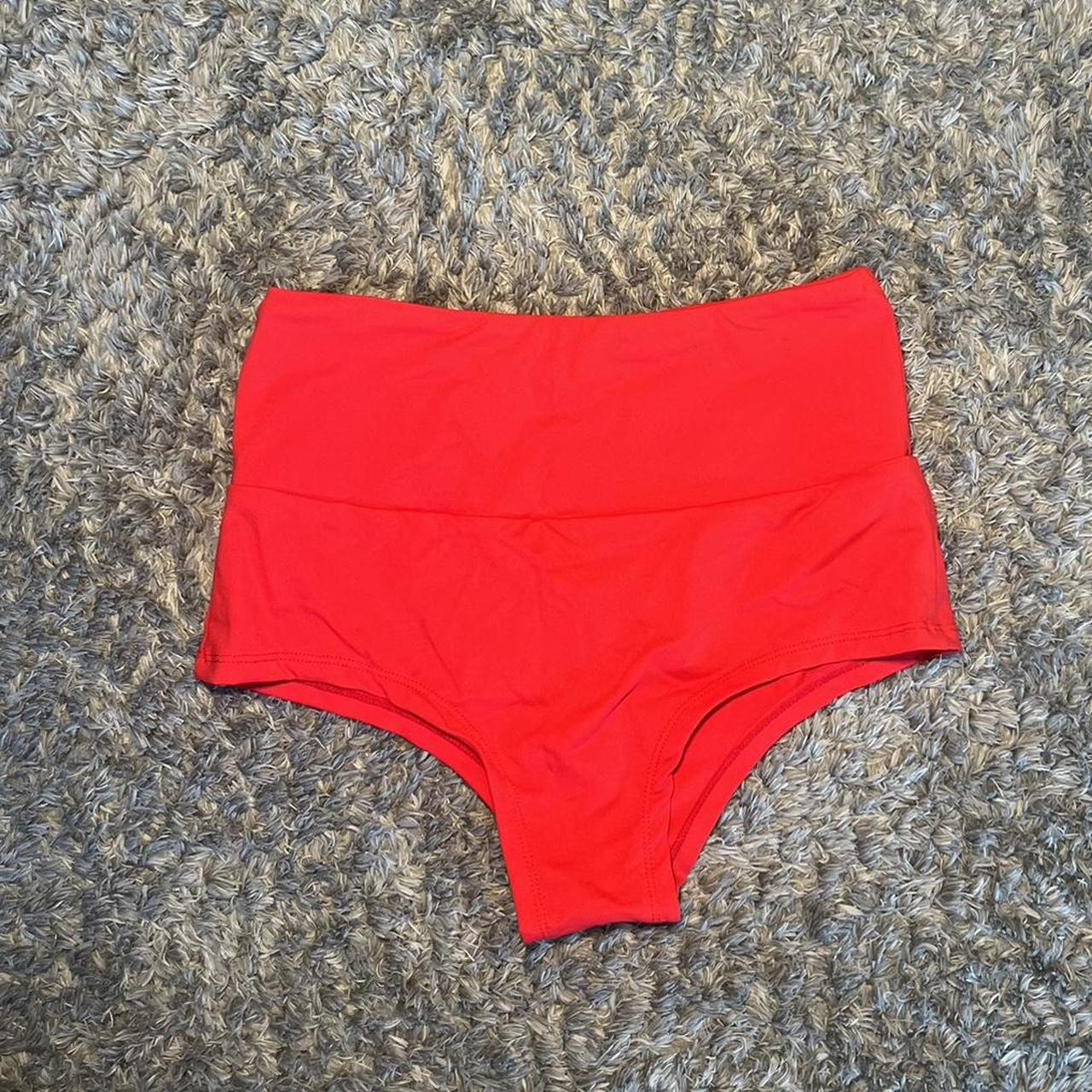 Red Booty Shorts Size Small High Waisted Depop