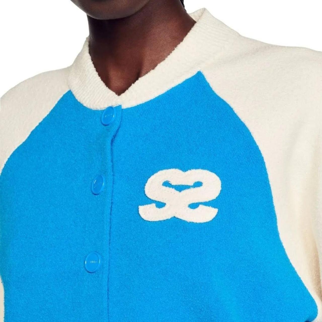 SANDRO BOLZANO VARSITY JACKET LONG RAGLAN... | Depop