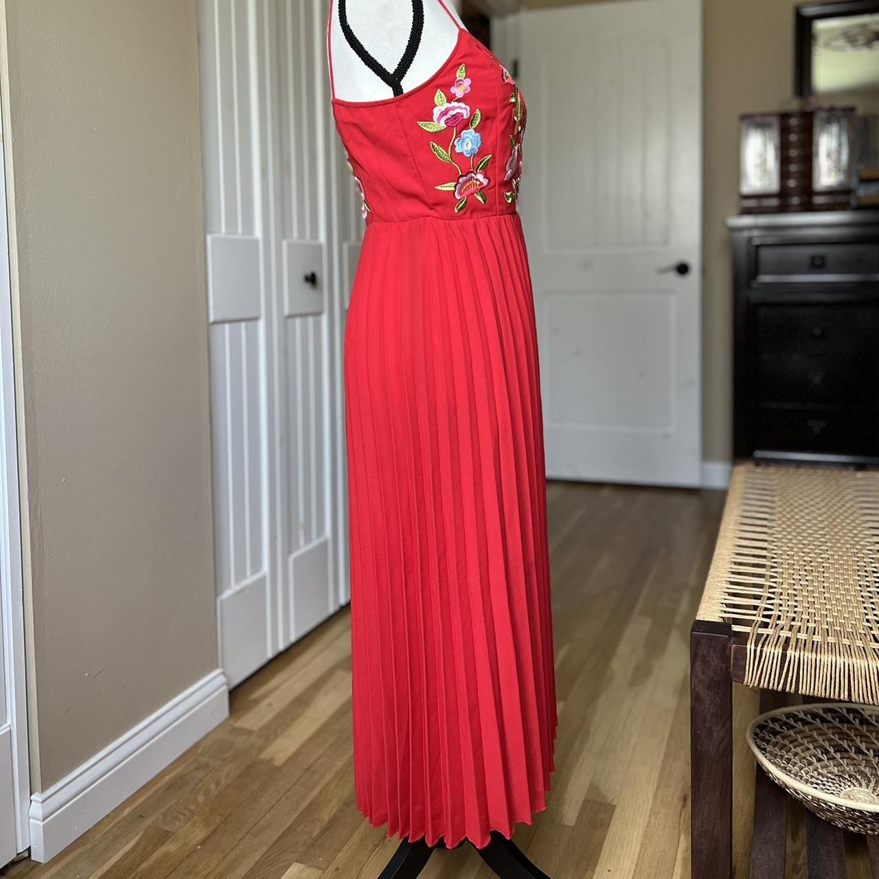 ASOS Red, tie only closure dress with floral... - Depop