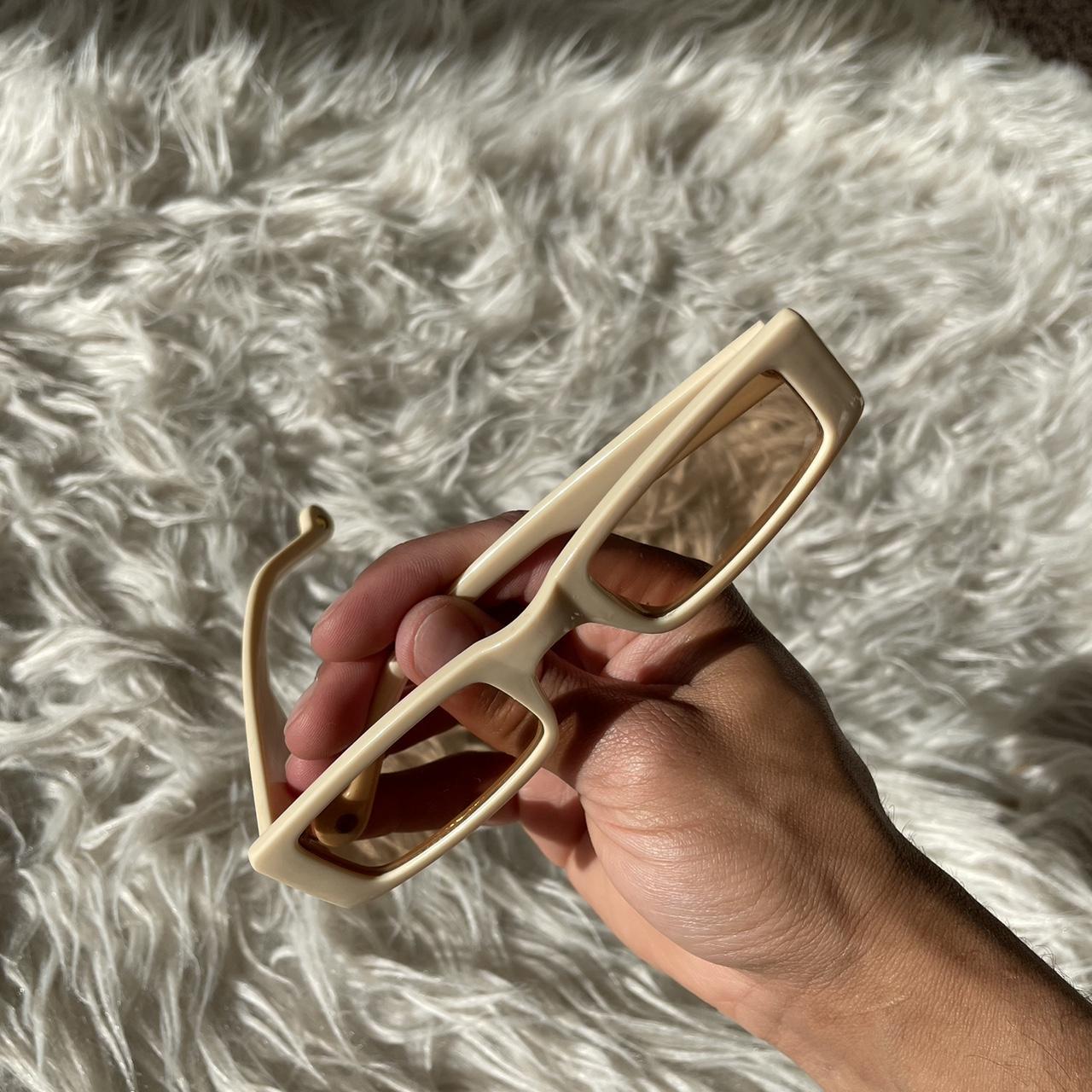 Cream sunglasses. Worn once for a photoshoot. - Depop