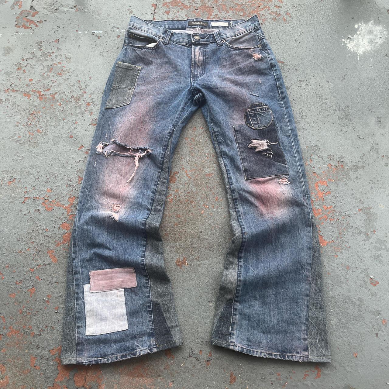 custom 1of1 ‘cotton candy’ patchwork denim size... - Depop