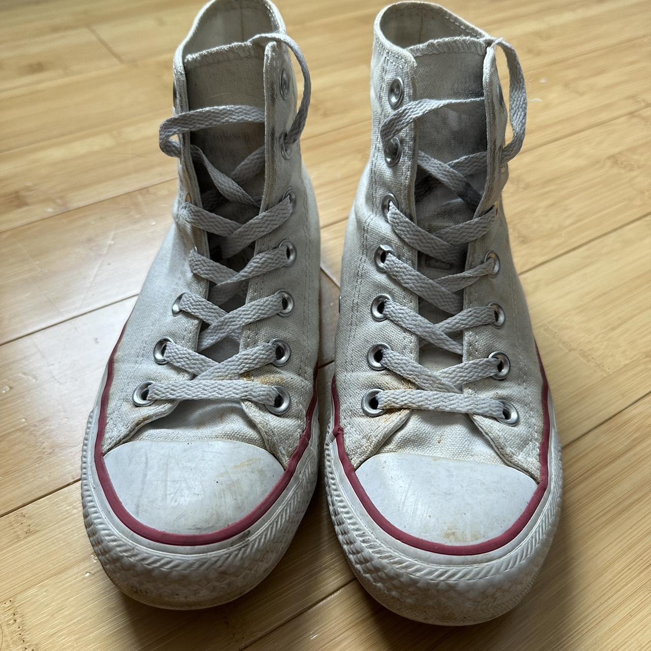 White converse! Dirty but in good shape. Size 7... - Depop