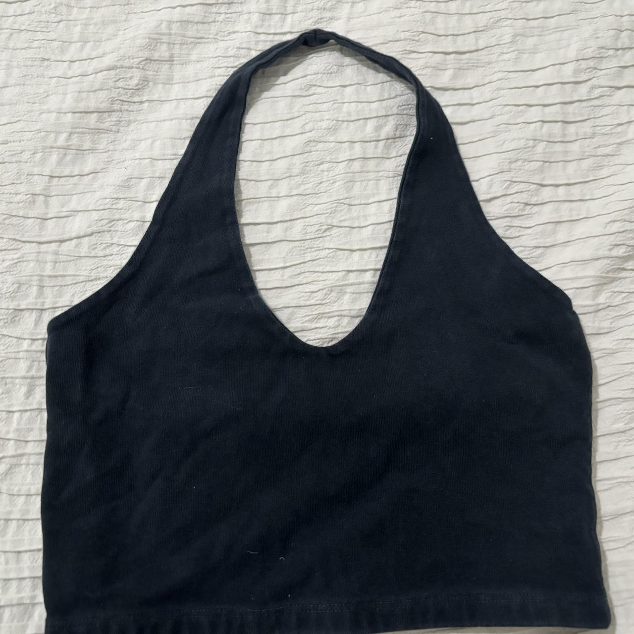 Dark navy black looking brandy melville halter top - Depop