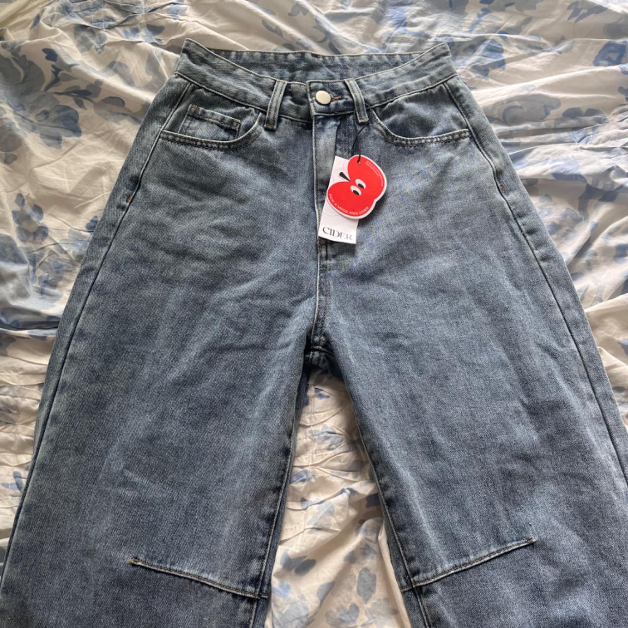 Cider barrel leg wide leg denim jeans so cute!!... - Depop