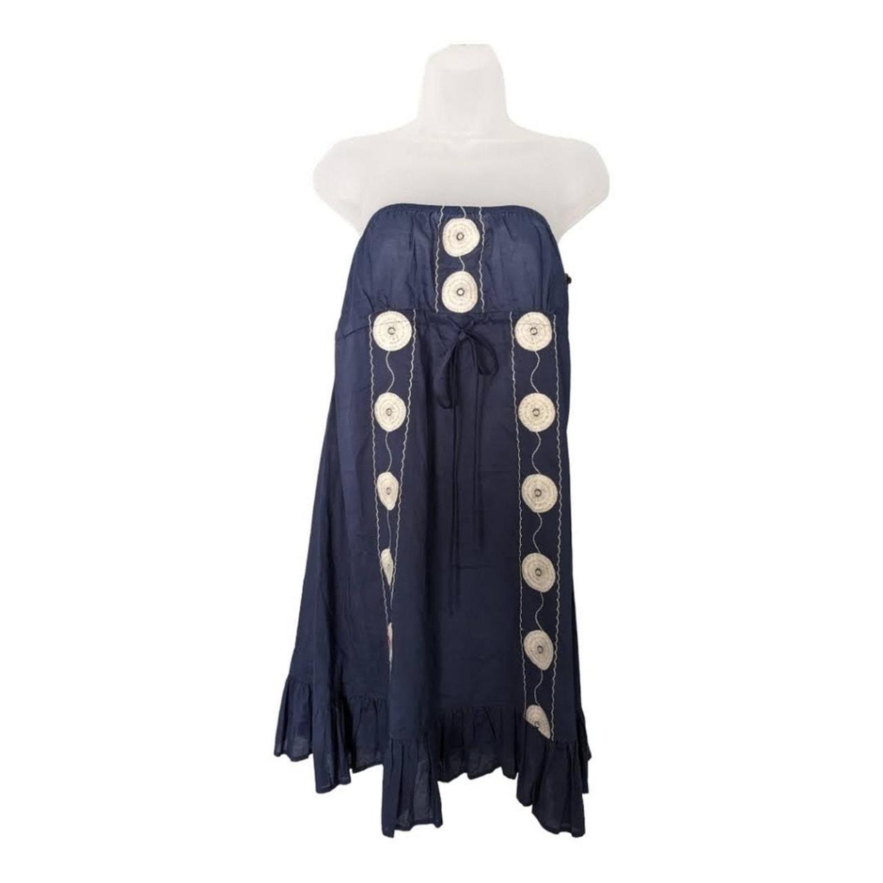 Karlie Navy Blue tube Top Strapless Summer Dress M... - Depop