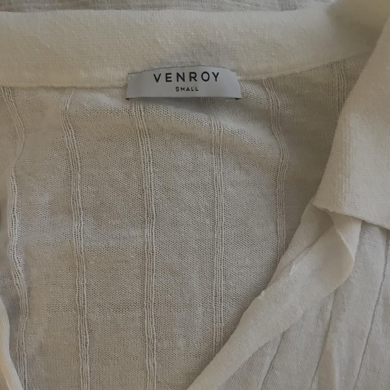 White Venroy Knit T-Shirt - Depop