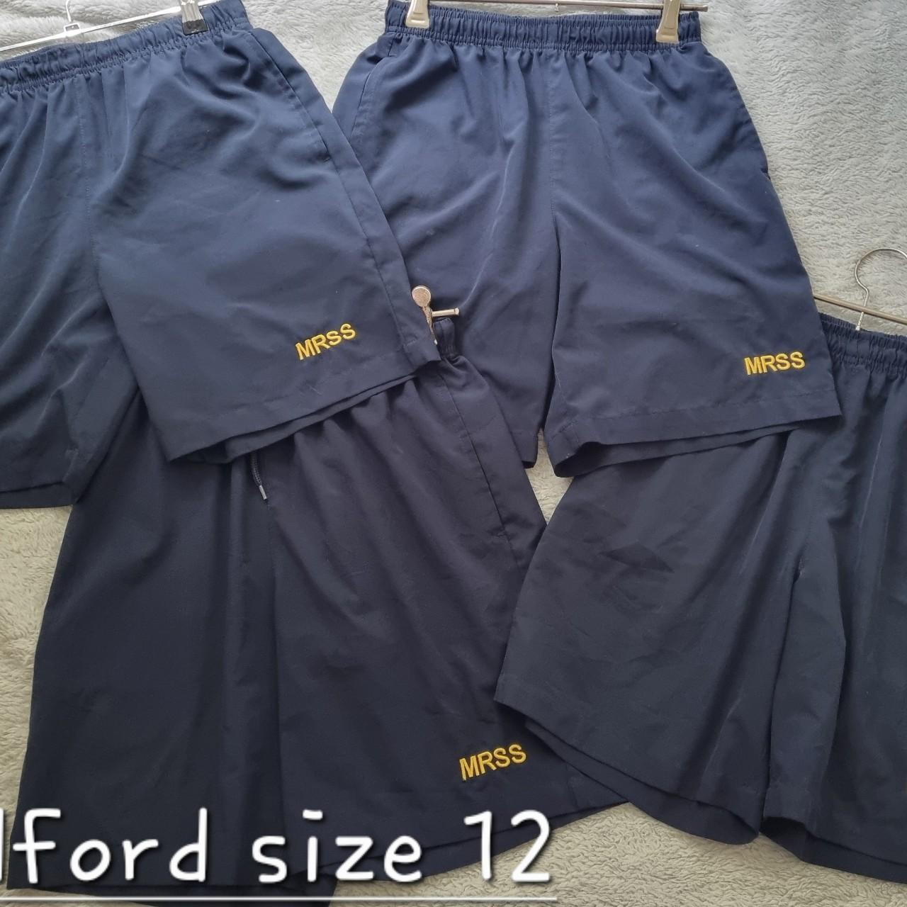 MRSS logo Navy shorts school uniform size 12 1 pair... | Depop