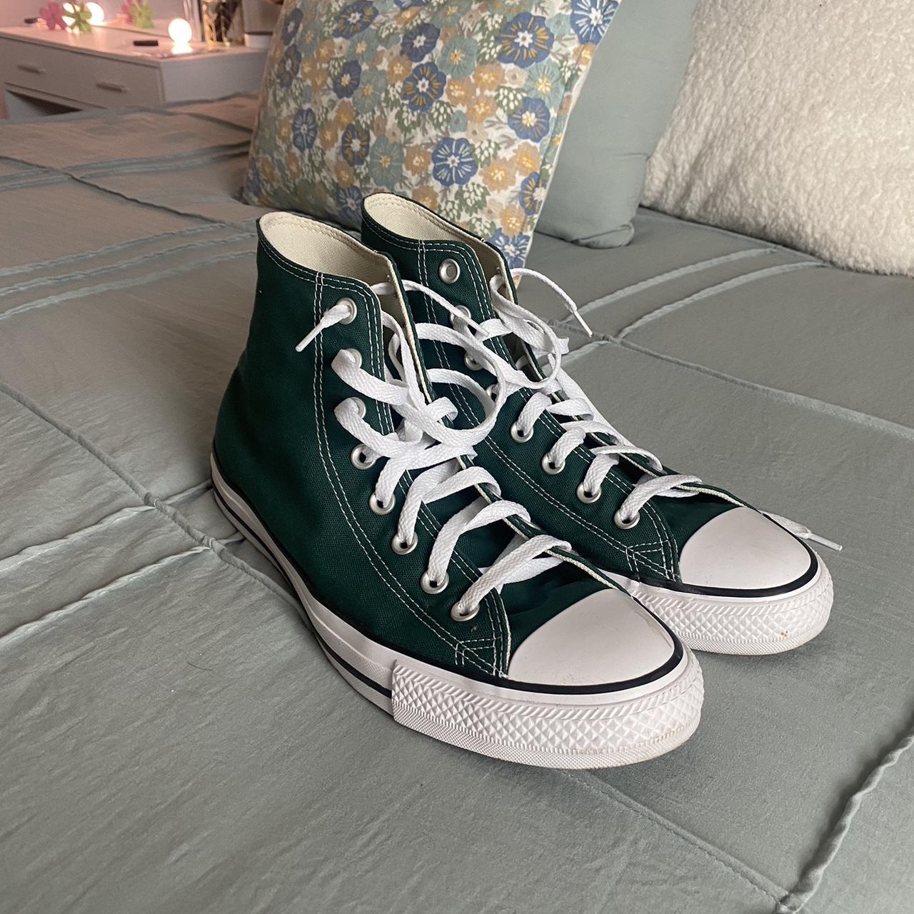 green converse, worn once #converse #green - Depop