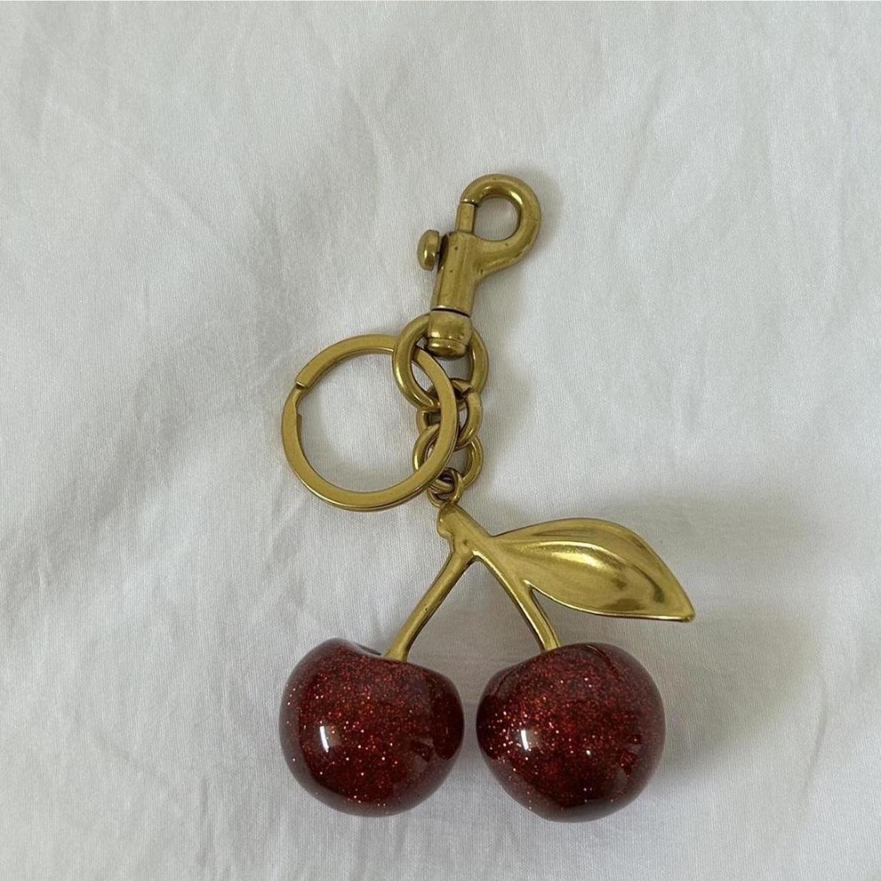 big cute sparkly cherry keychain #cherry #keychain... - Depop