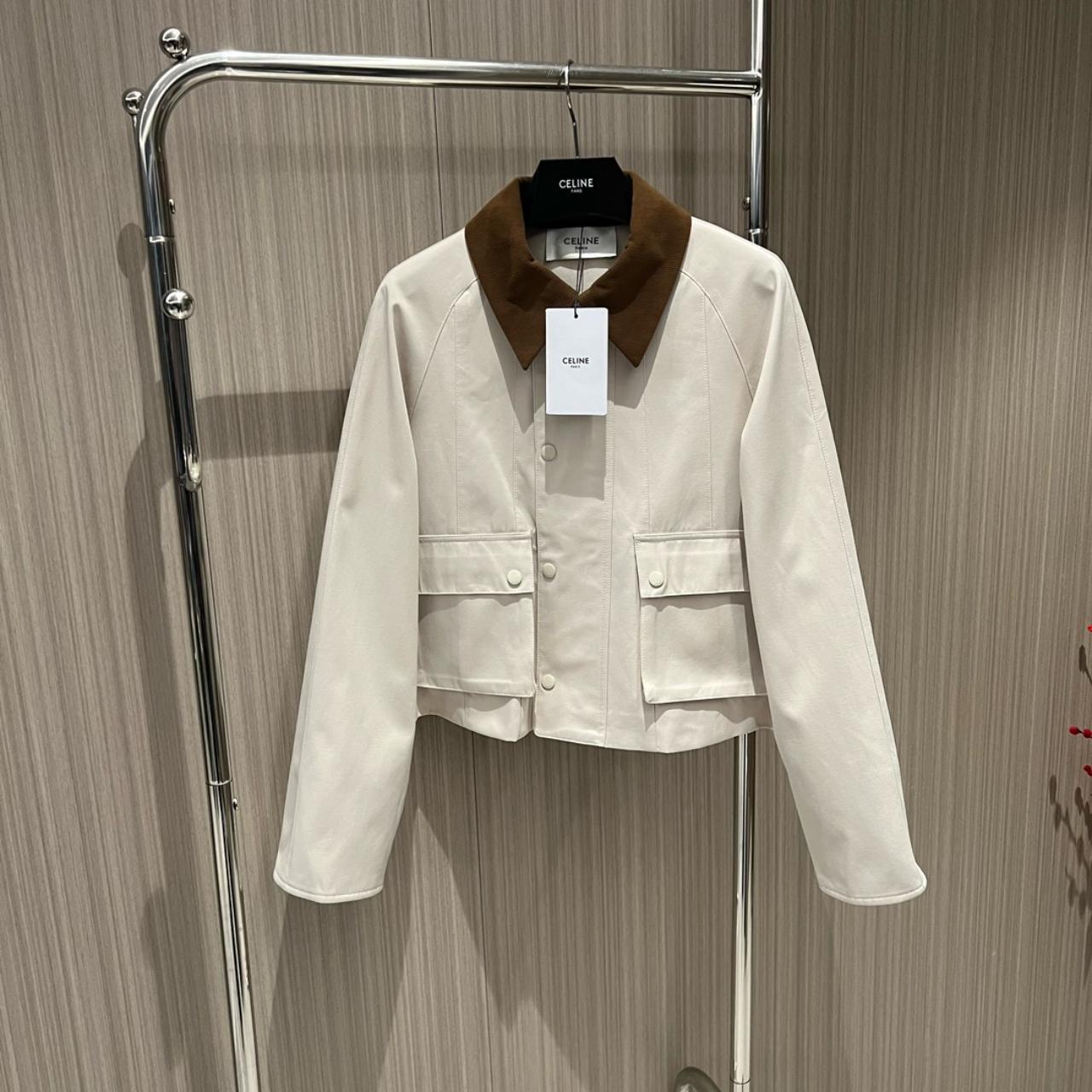 CELINE Corduroy short jacket Women's Size 8 - Depop