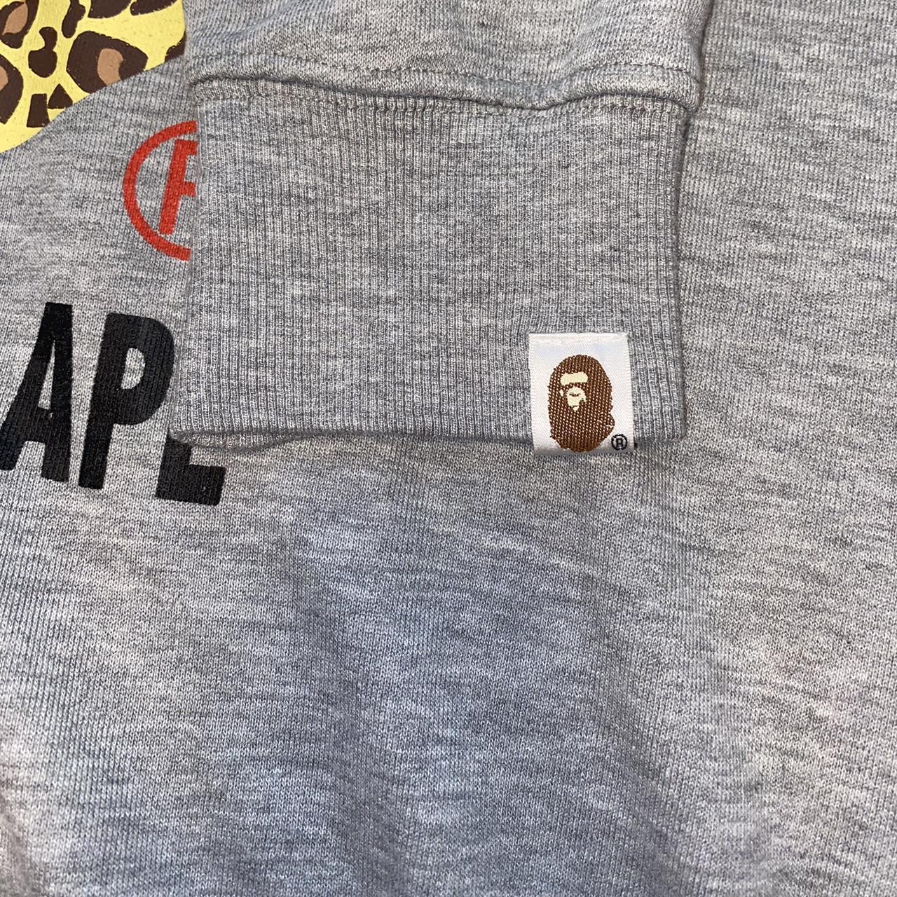 Grey leopard print BAPE sweatshirt Size - Medium... - Depop