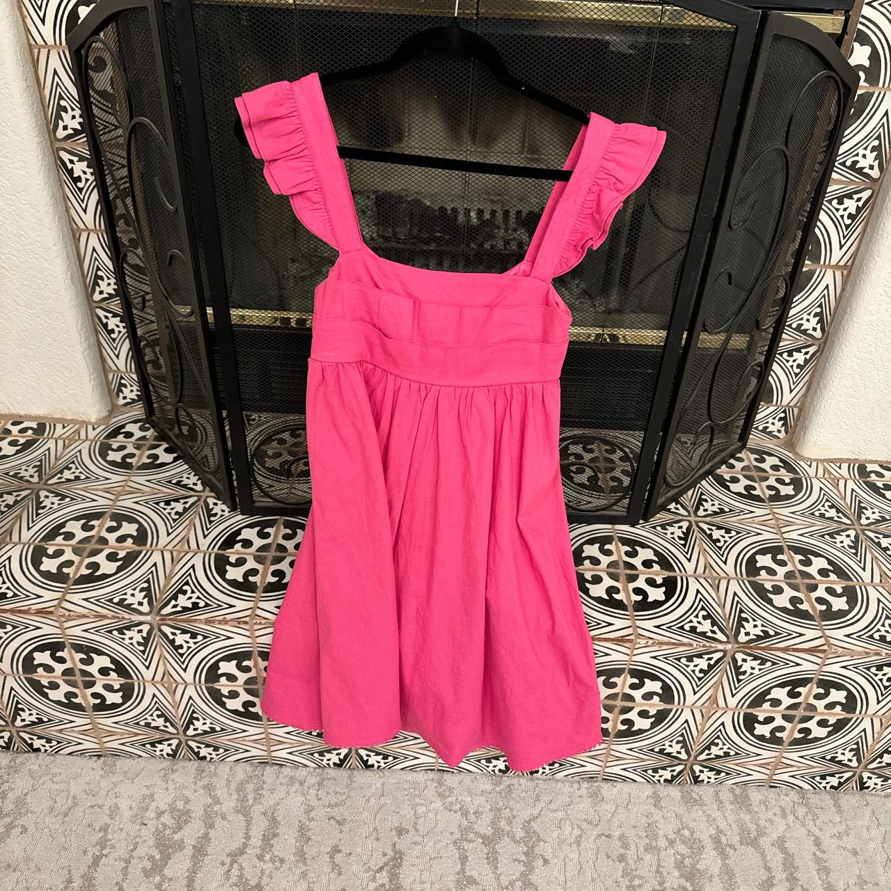 Hello Molly pink ruffle dress. Super cute and only... | Depop