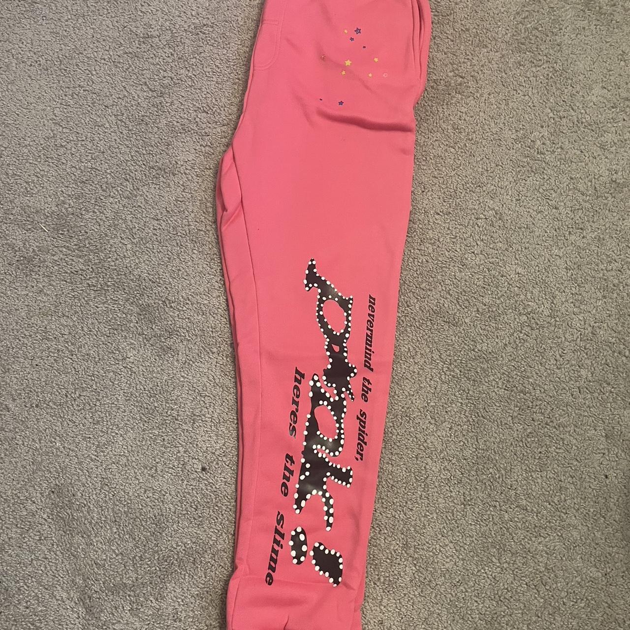 pink! sp5der sweatpants medium BRAND NEW Can... - Depop
