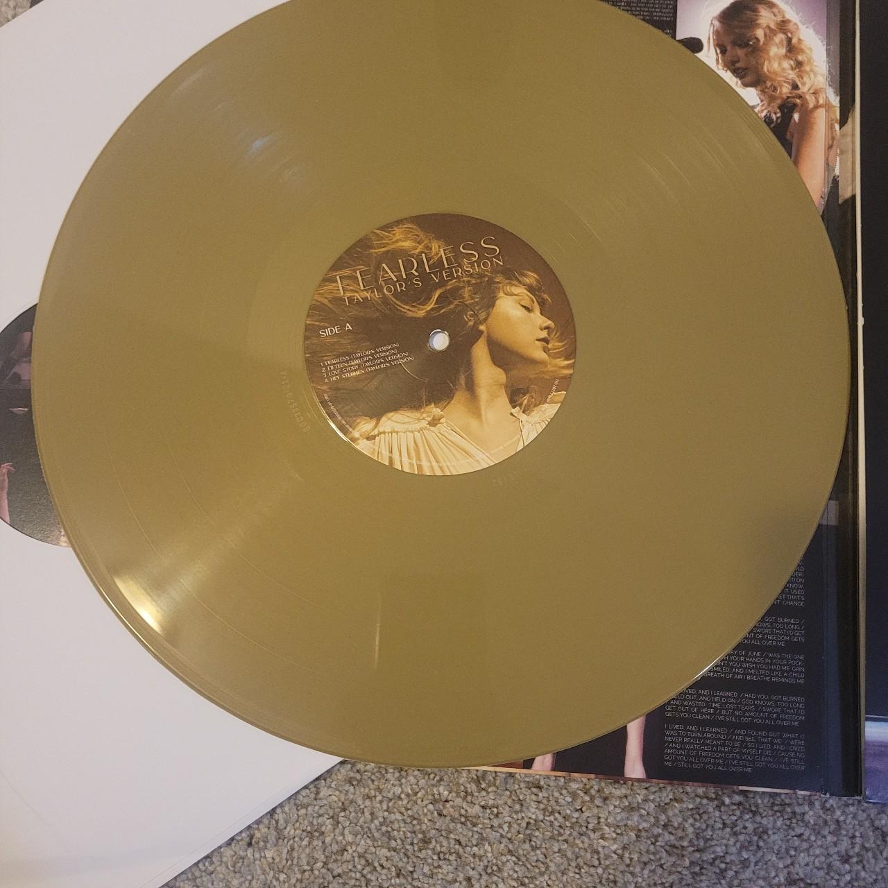 taylor swift fearless vinyl gold taylors... - Depop