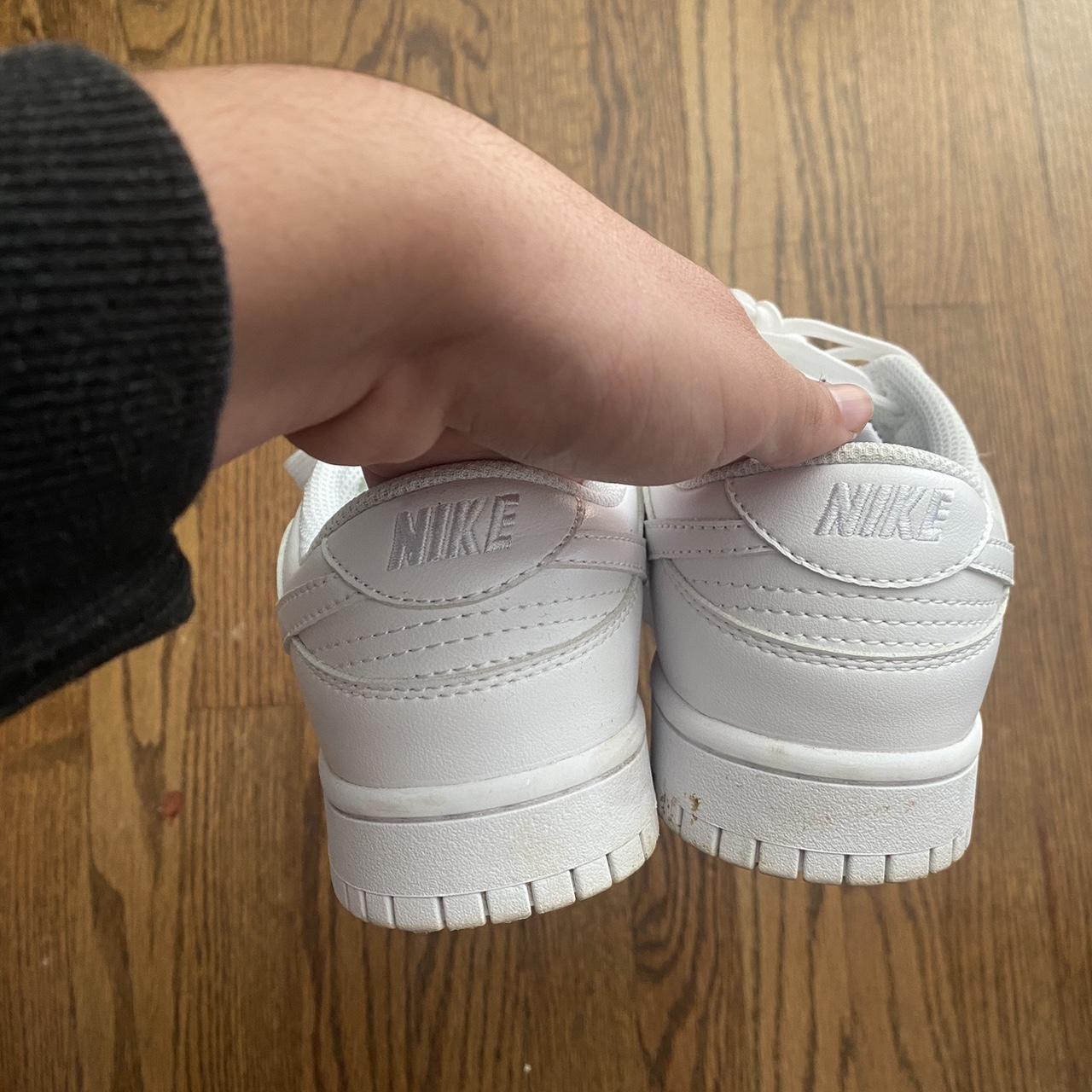 All white Nike dunks clean shoe almost brand new... - Depop
