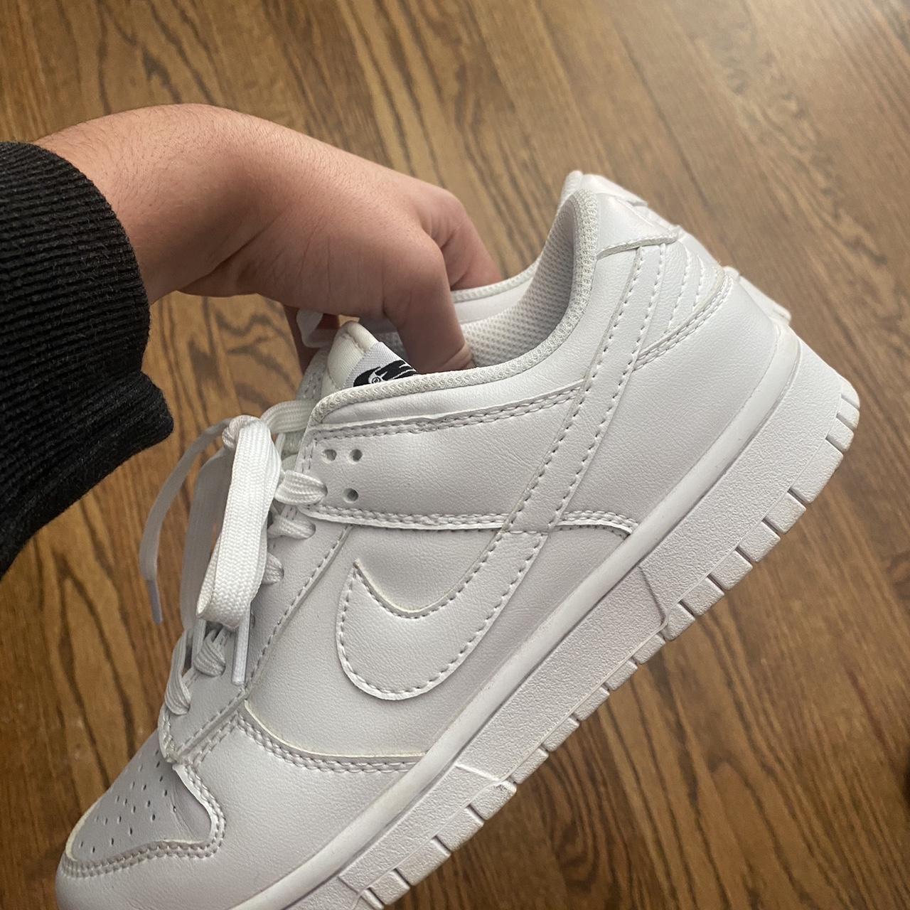 All white Nike dunks clean shoe almost brand new... - Depop