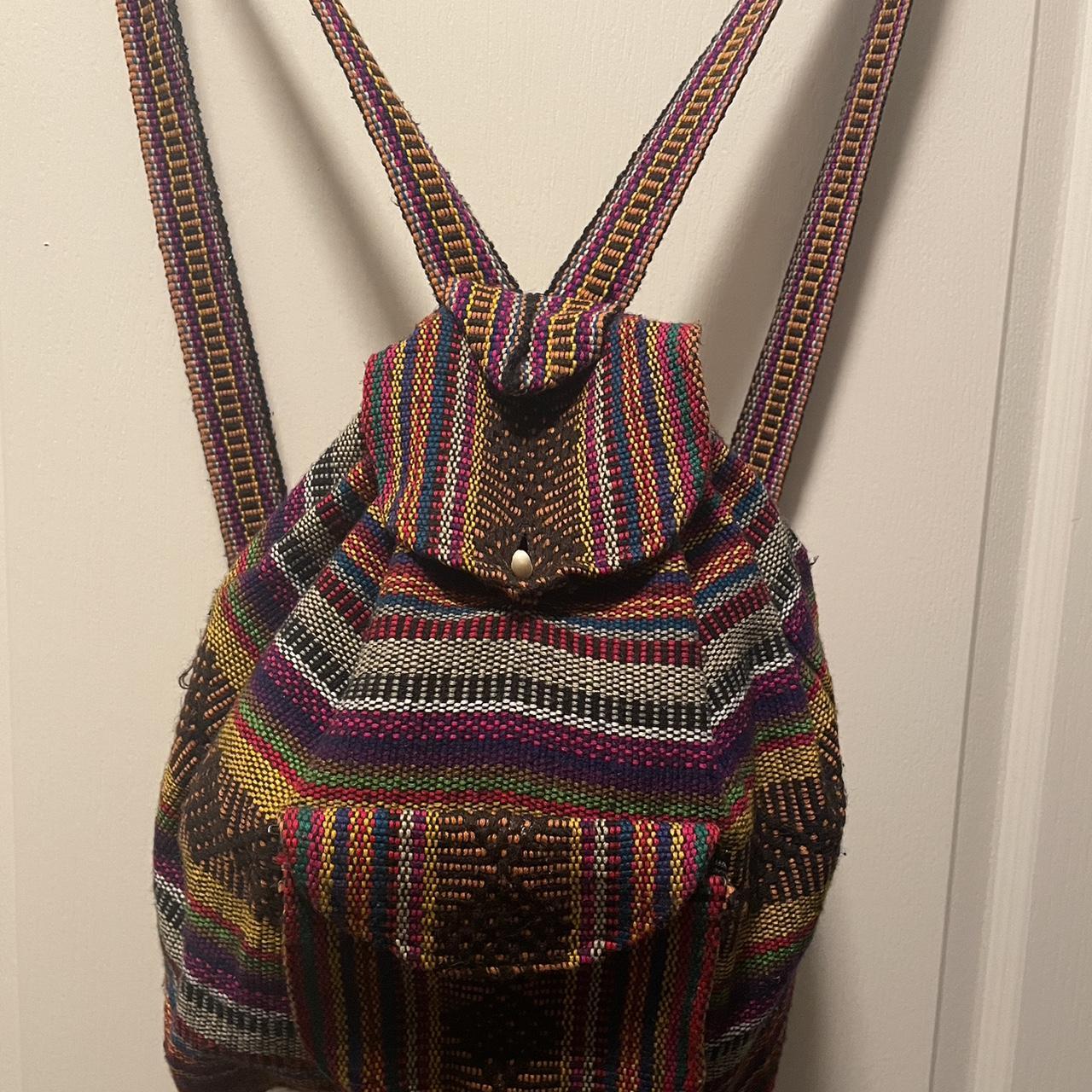 Boho multi-colored backpack. Excellent condition.... - Depop