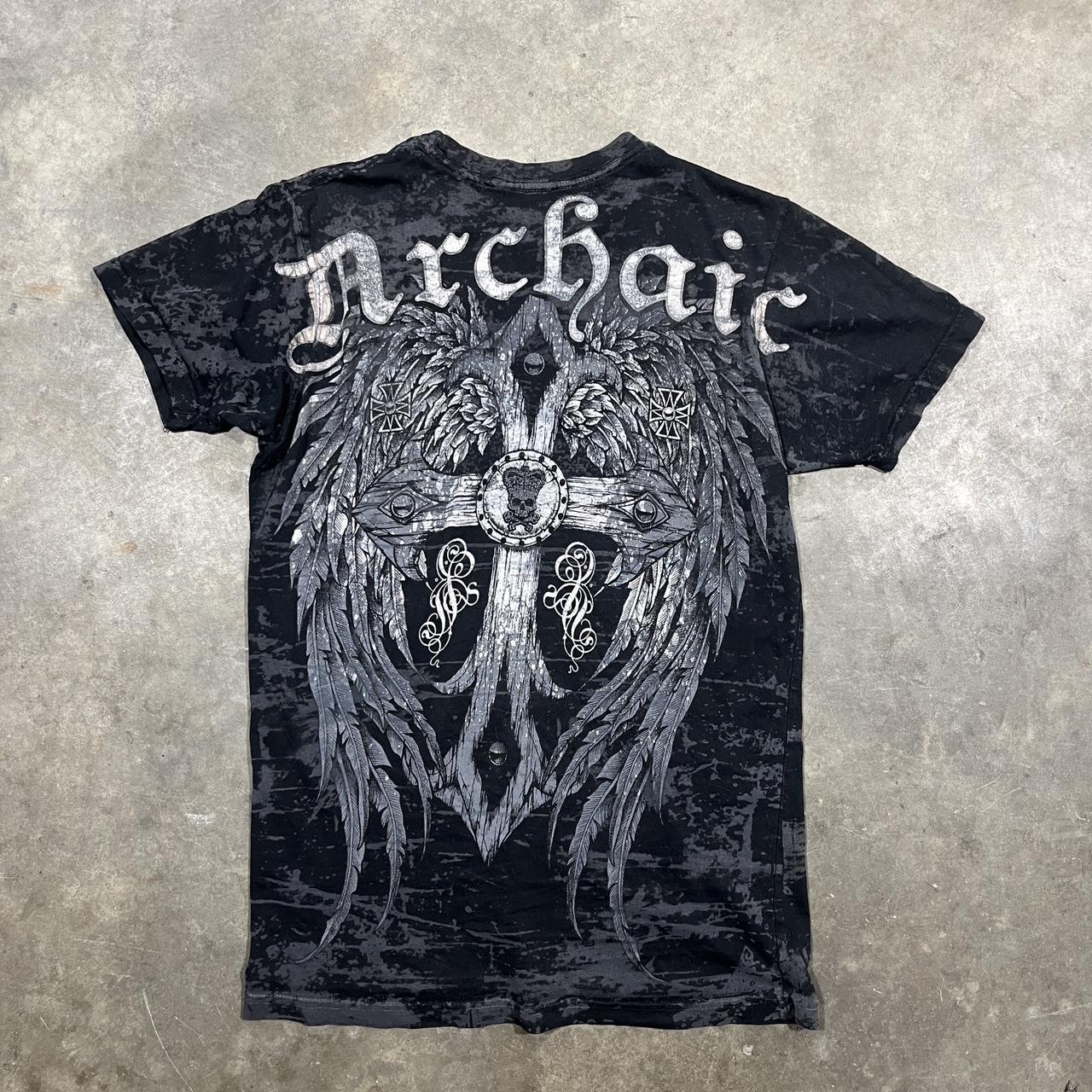 Rare Y2K Archaic Affliction Tee Size S/M Faded... - Depop