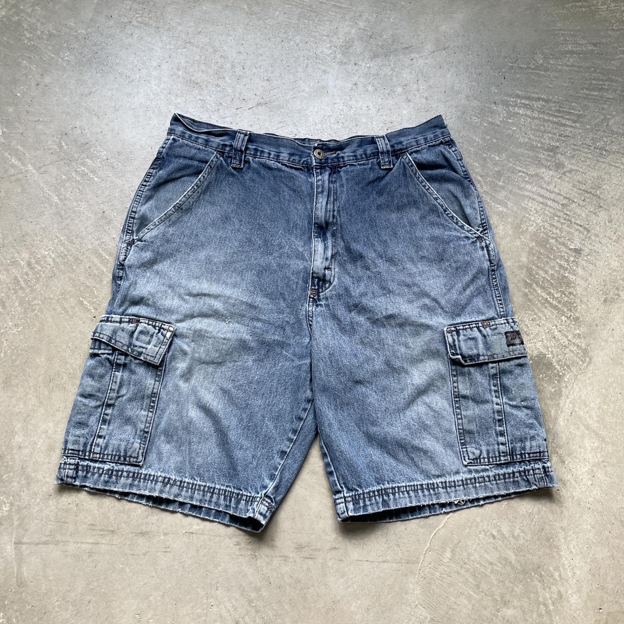 Fire wrangler cargo jorts Great fade good vintage... | Depop
