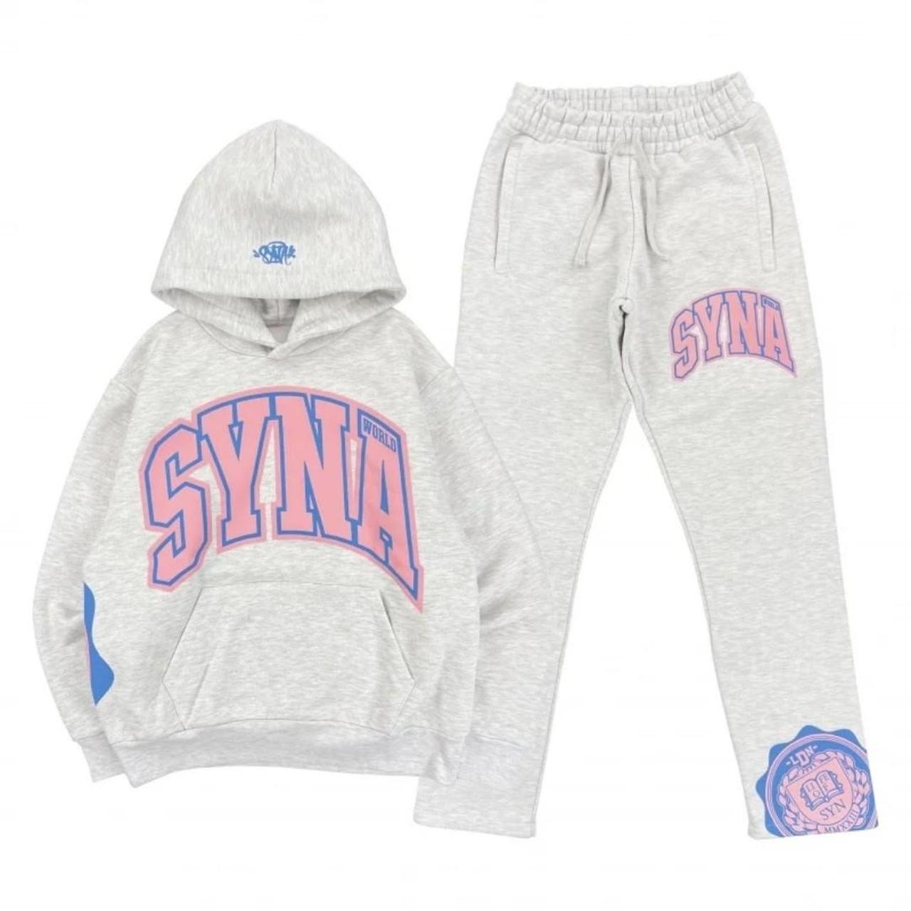 Syna World Crest Pack tracksuit (white/pink) BEST... | Depop