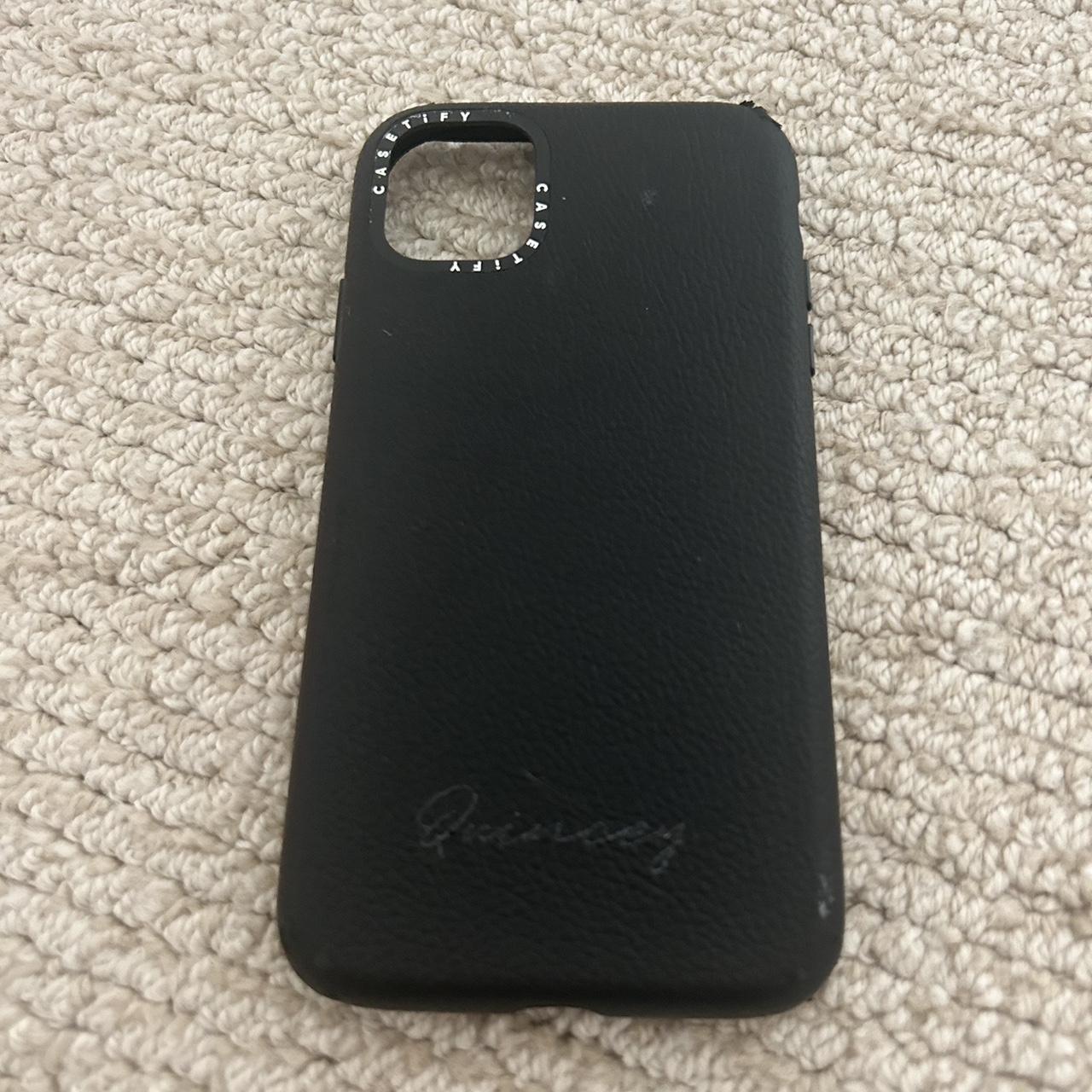 Casetify Black Leather with custom name “Quincey”... | Depop
