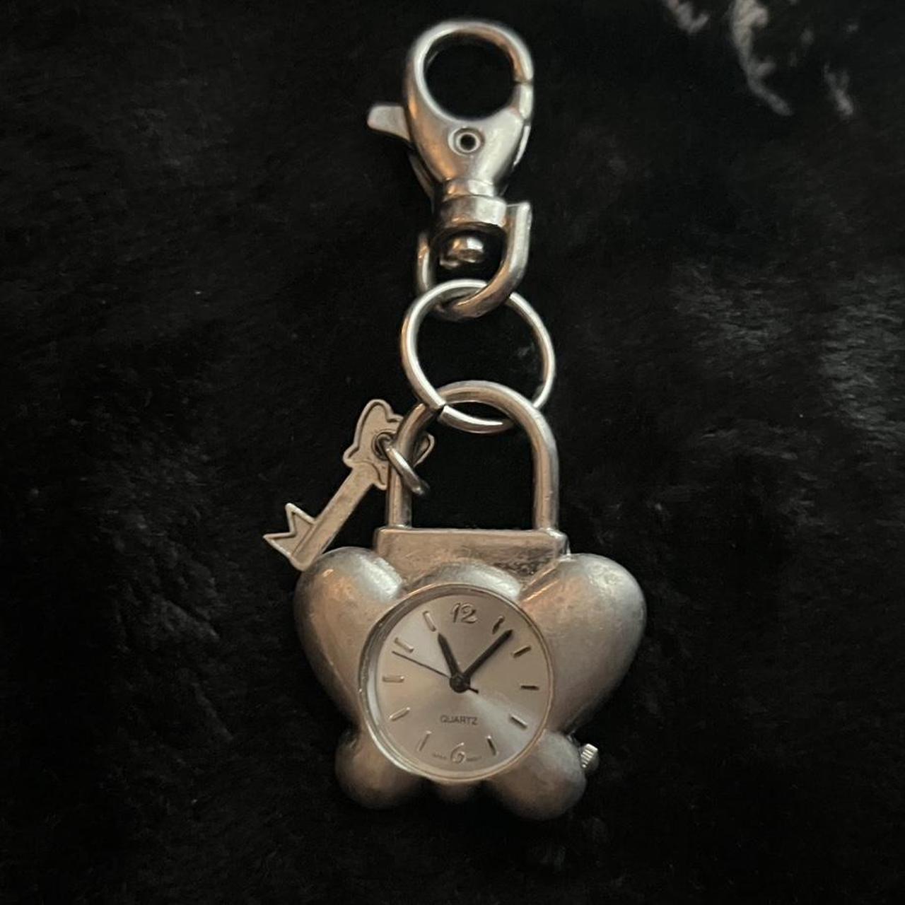 Cute butterfly clock keychain with mini key Clock... | Depop
