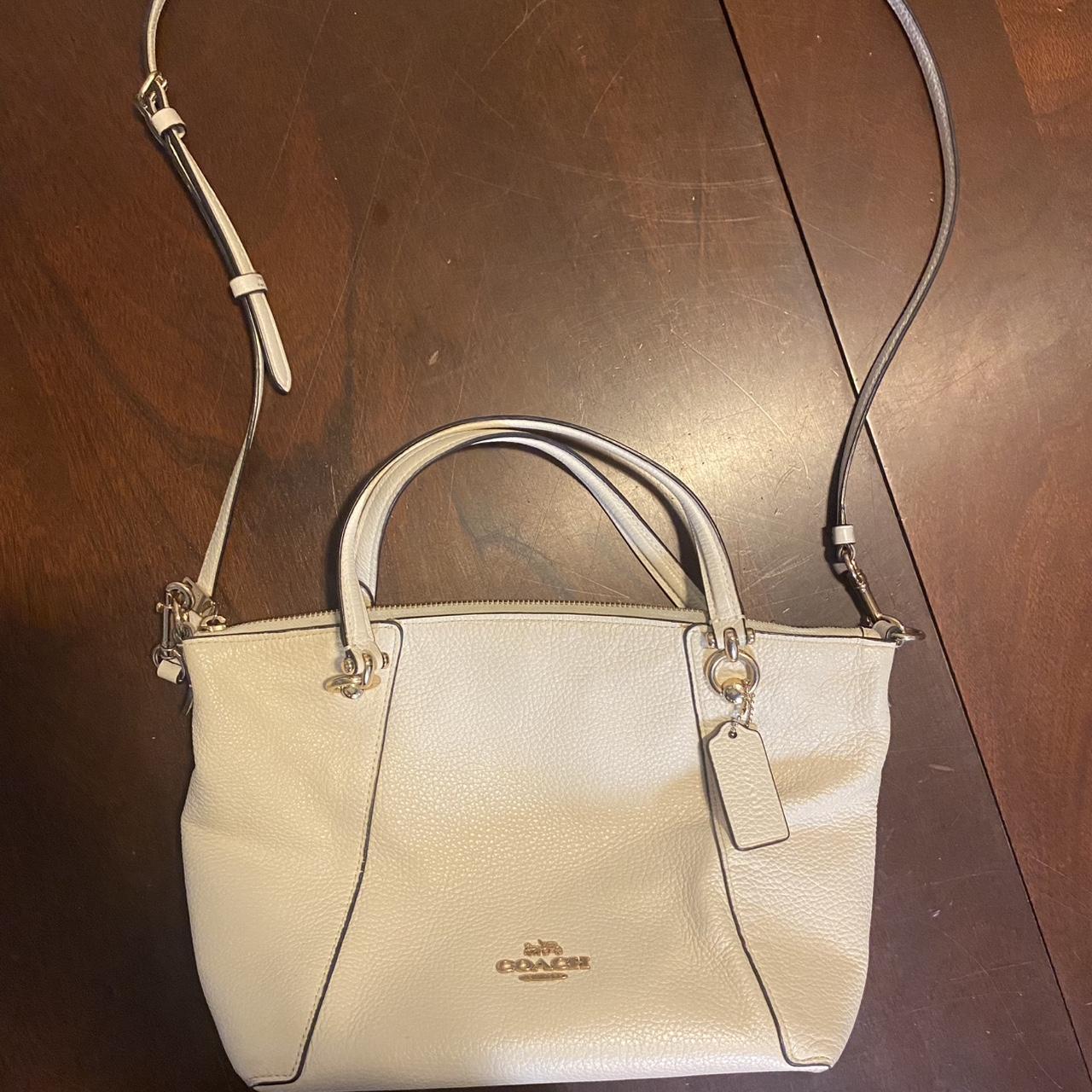Coach ivory pebbled leather convertible crossbody... - Depop