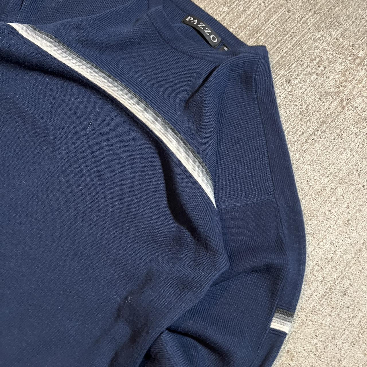 Pazzo Navy white vintage 90s Point Zero striped Type... - Depop