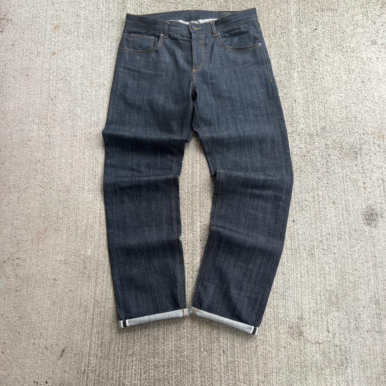 Torque Navy RW Selvedge Denim Slim Straight Fit Made... | Depop