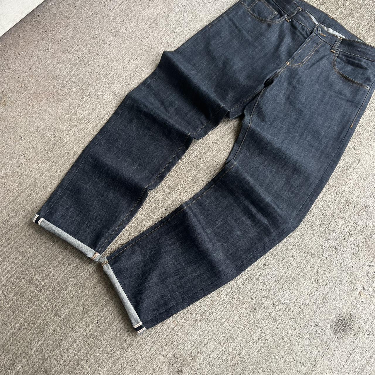 Torque Navy RW Selvedge Denim Slim Straight Fit Made... | Depop
