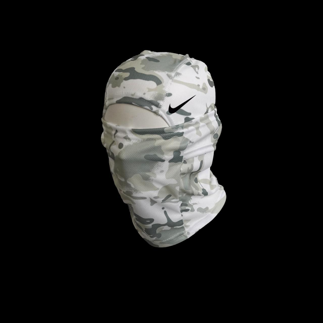 Nike Ski Mask Balaclava White Camo Polyester One... - Depop