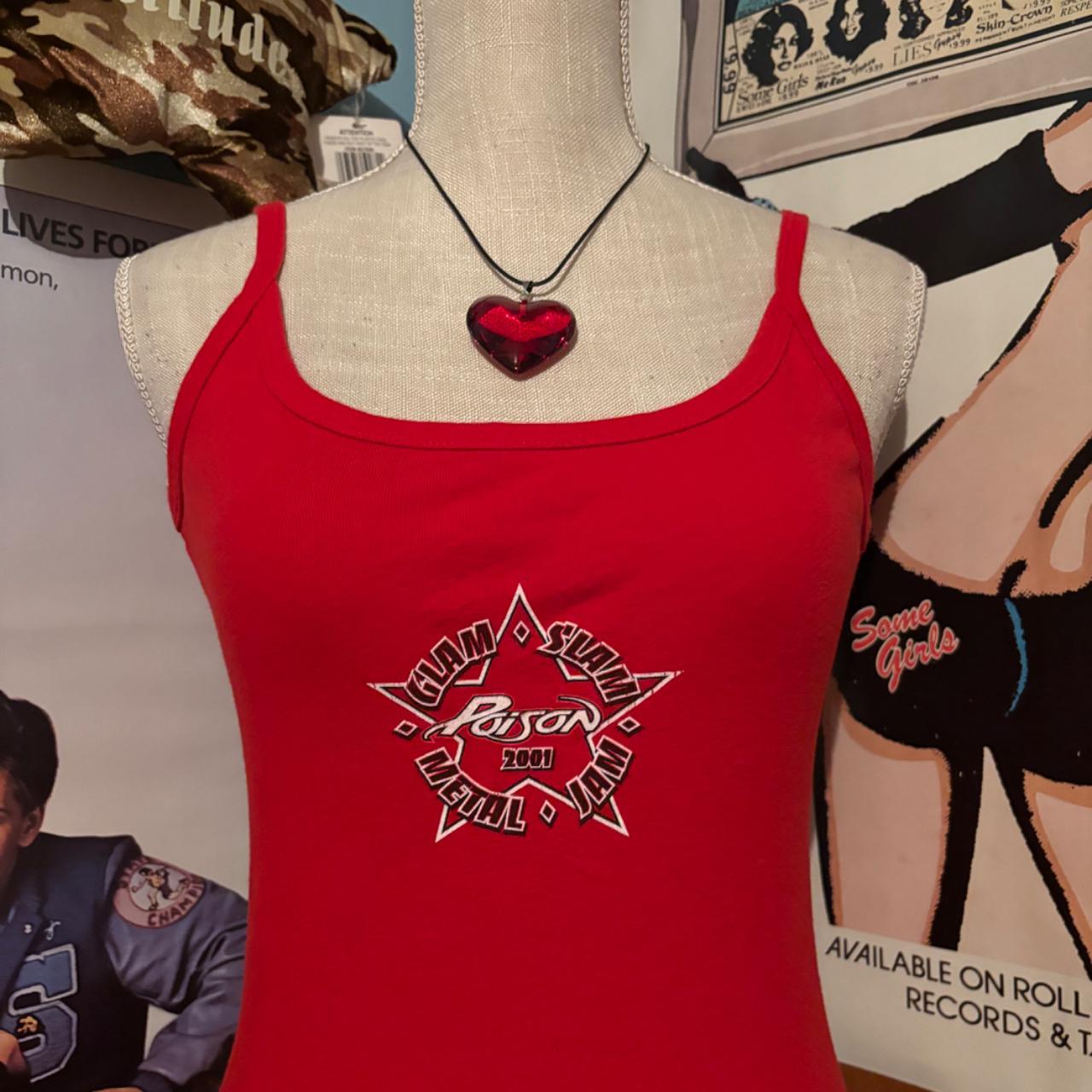 vintage gaziani Poison star red tank | Depop