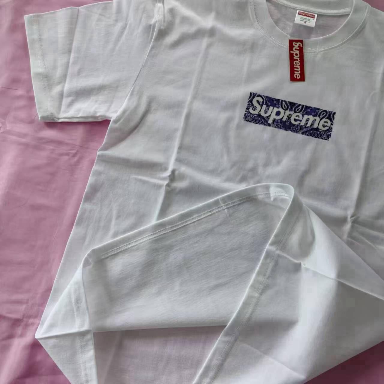 Supreme White Men's T-Shirt Size: M Cashew... - Depop