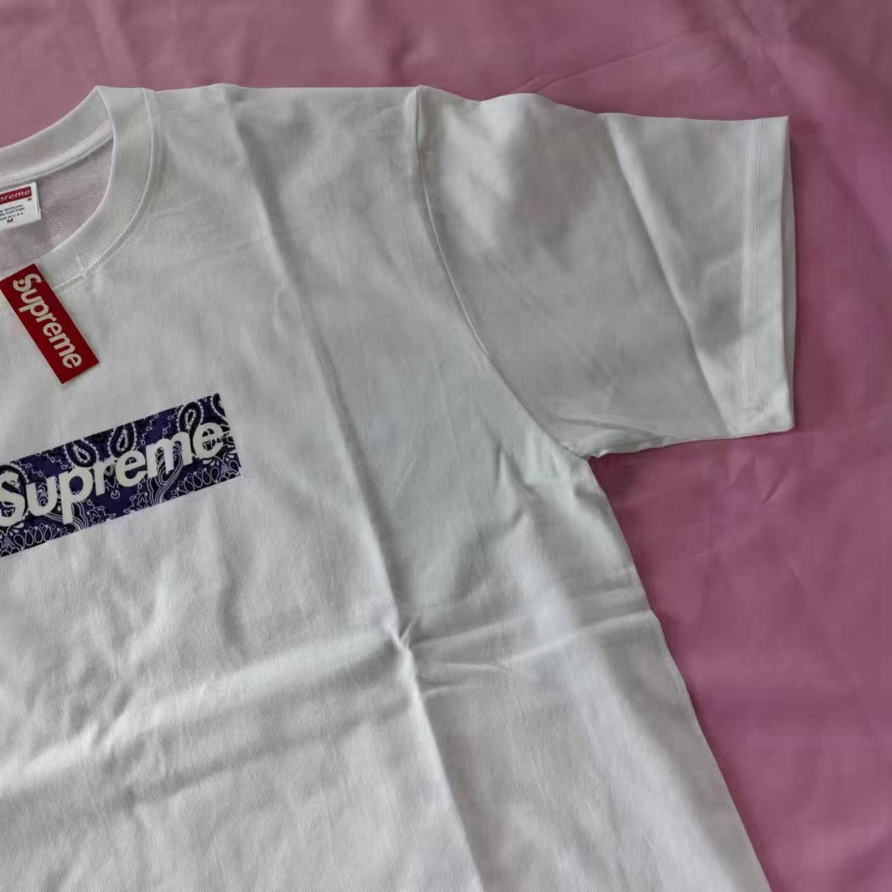 Supreme White Men's T-Shirt Size: M Cashew... - Depop