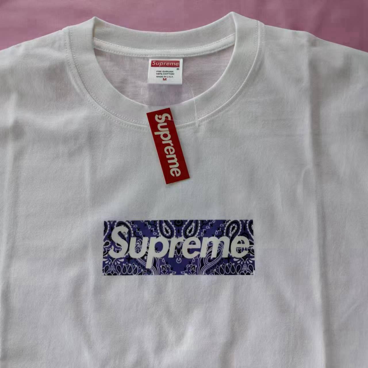 Supreme White Men's T-Shirt Size: M Cashew... - Depop