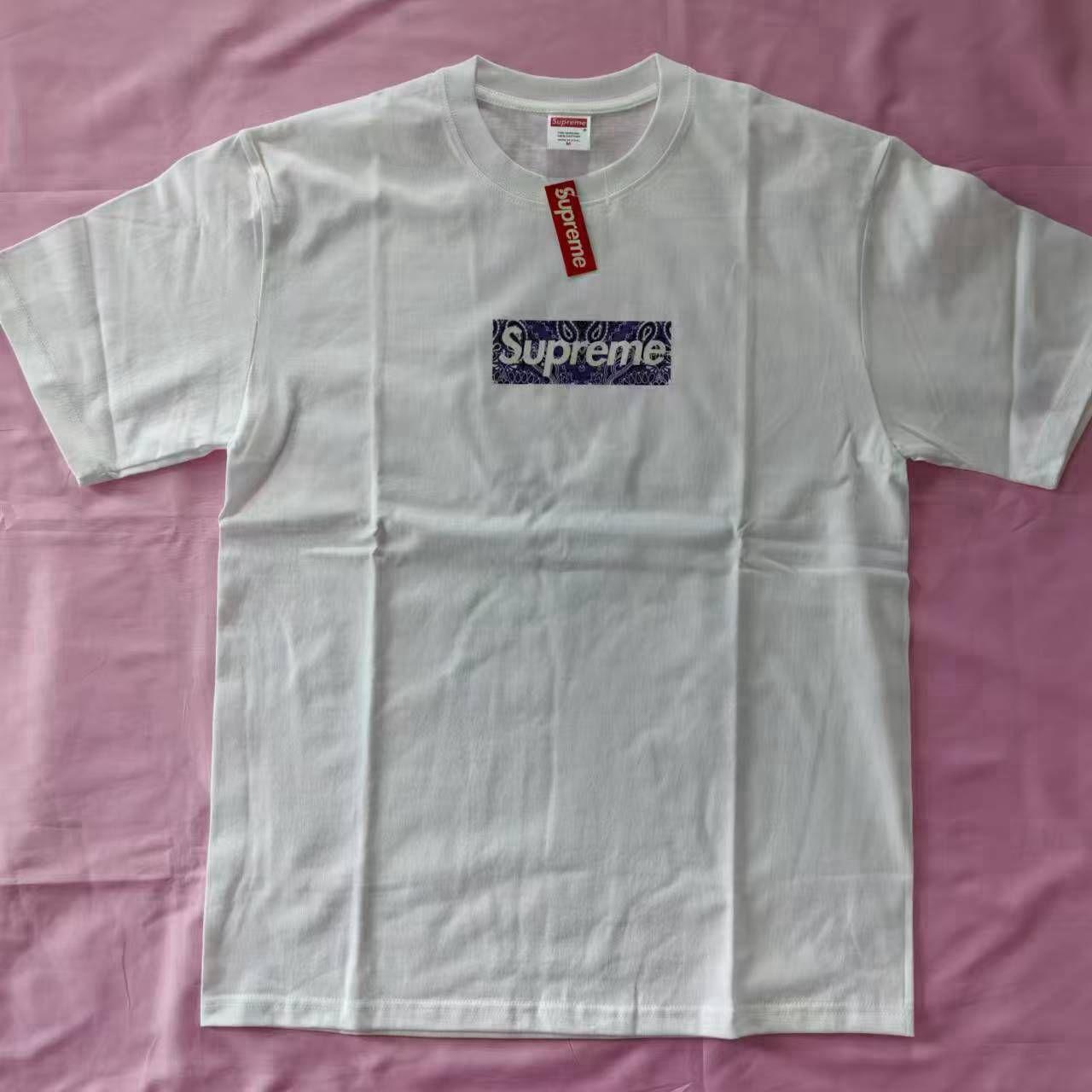 Supreme White Men's T-Shirt Size: M Cashew... - Depop