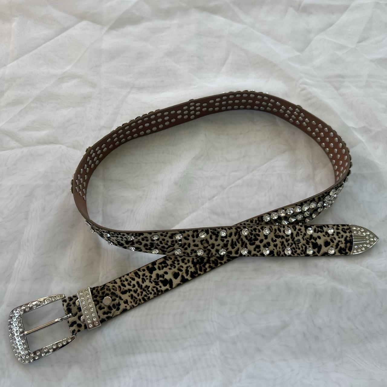 Leopard print studded leather belt 💖🐆 #accessorize... - Depop