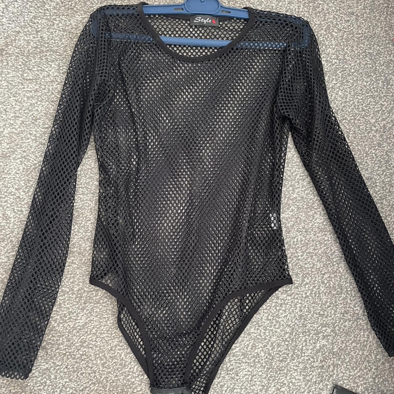 Black mesh bodysuit Very small fitted - Depop