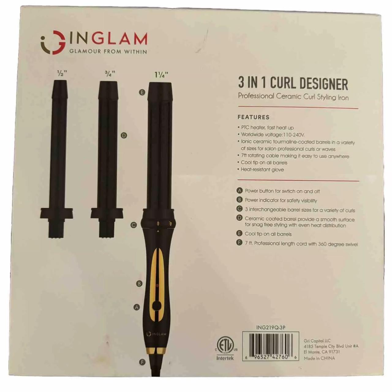 Inglam 3 In 1 Curl Designer Professional Tourmaline... - Depop