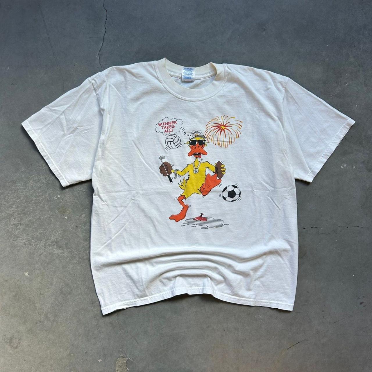 Funny Chicken Winner Boxy Graphic Shirt Skater - Depop