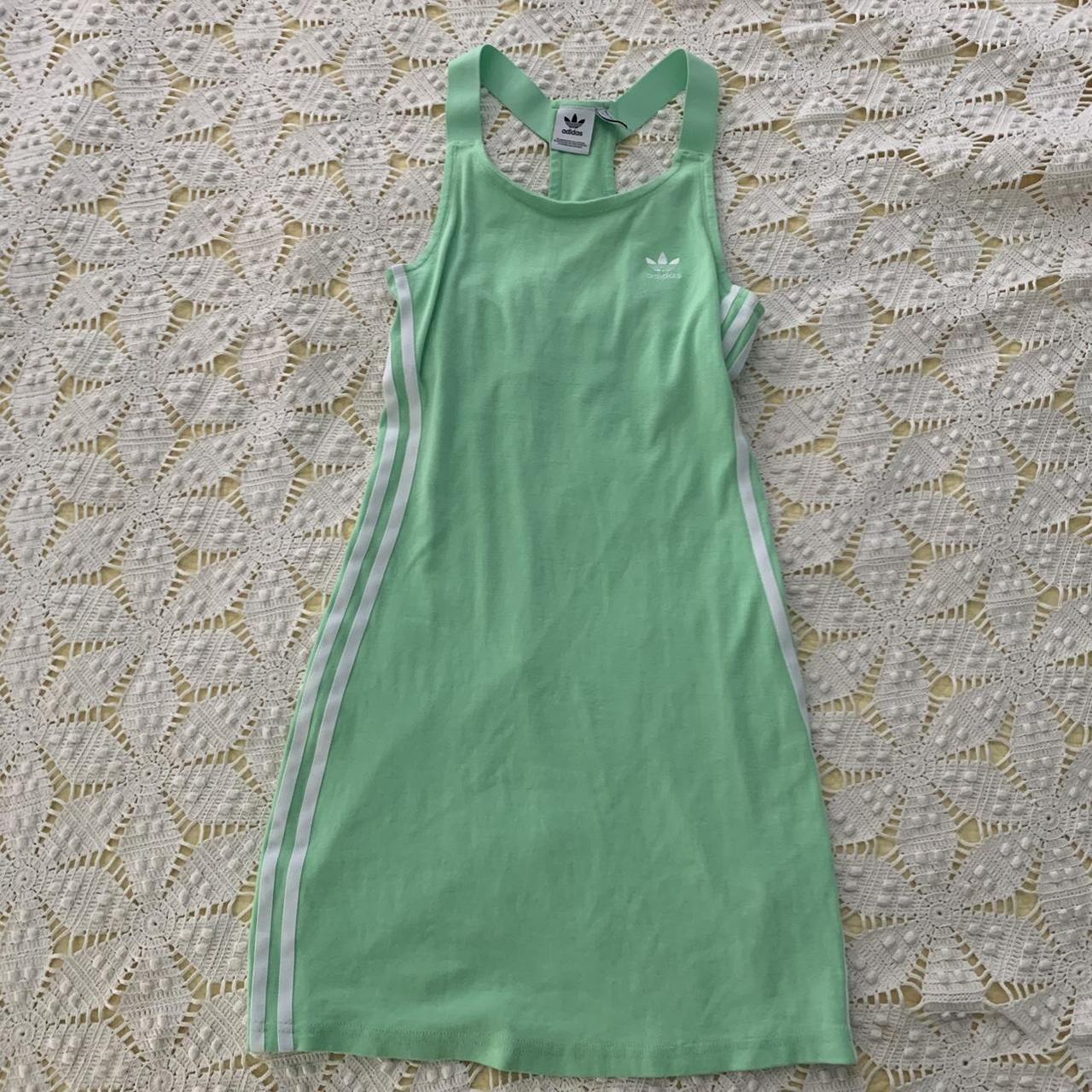 ADIDAS XS Mint green racer back dress - Depop
