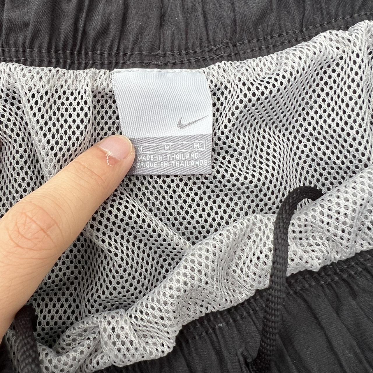 Vintage Y2K Nike spellout & swoosh Swim Trunks... - Depop