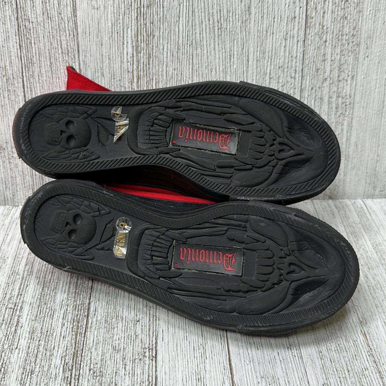 Authentic Demonia Deviant 101 red canvas high top... - Depop