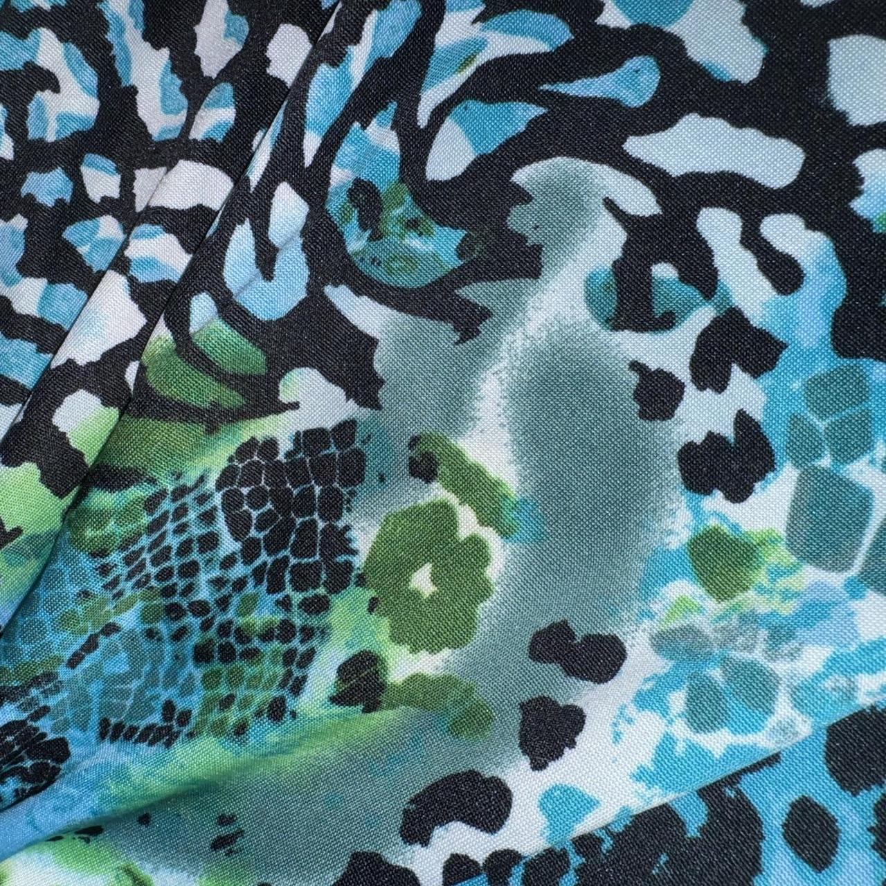 2000s Steve Lindsay blue and green leopard print... - Depop