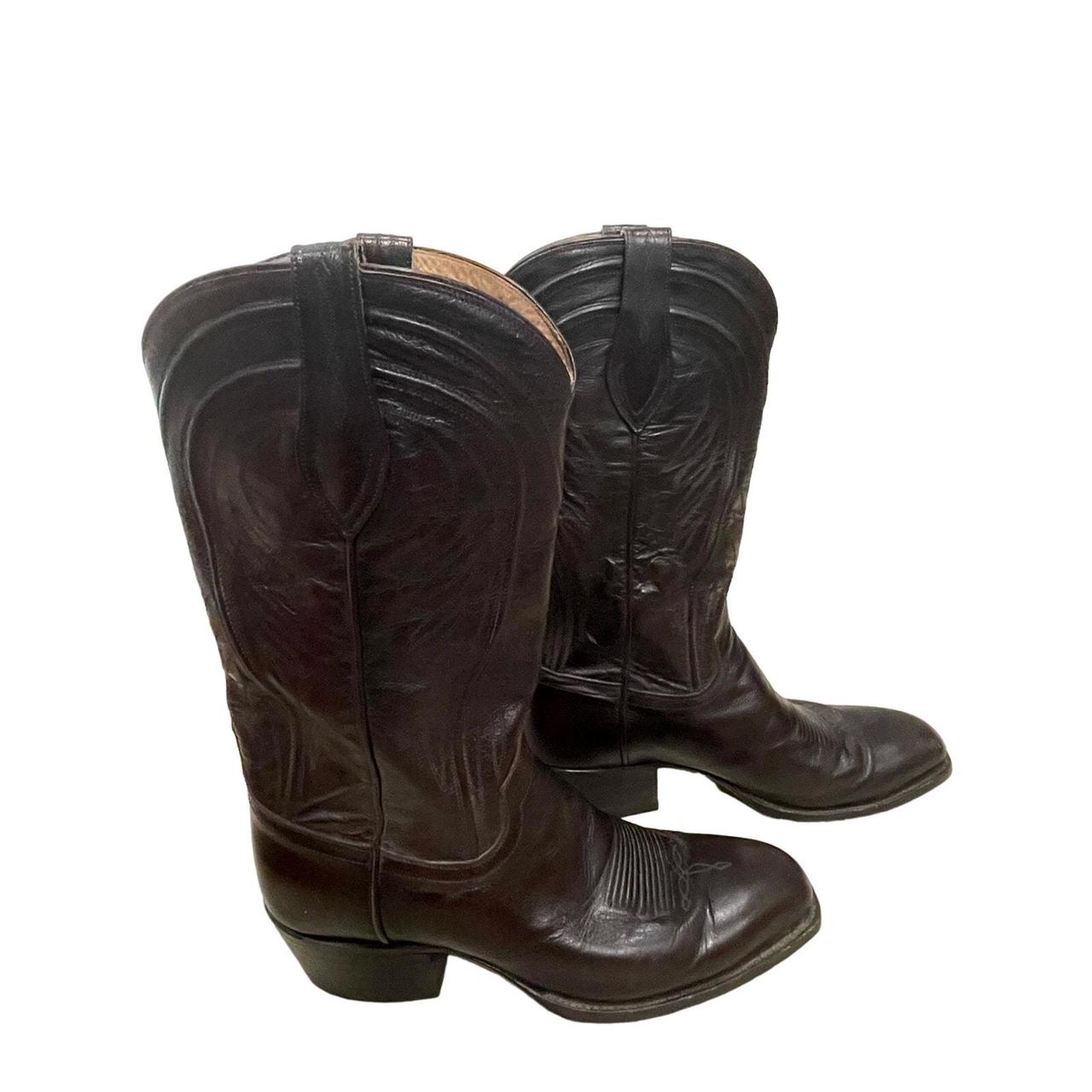 Dunbar Boot Company Cowboy Boots Men 11 D Dark Brown... - Depop