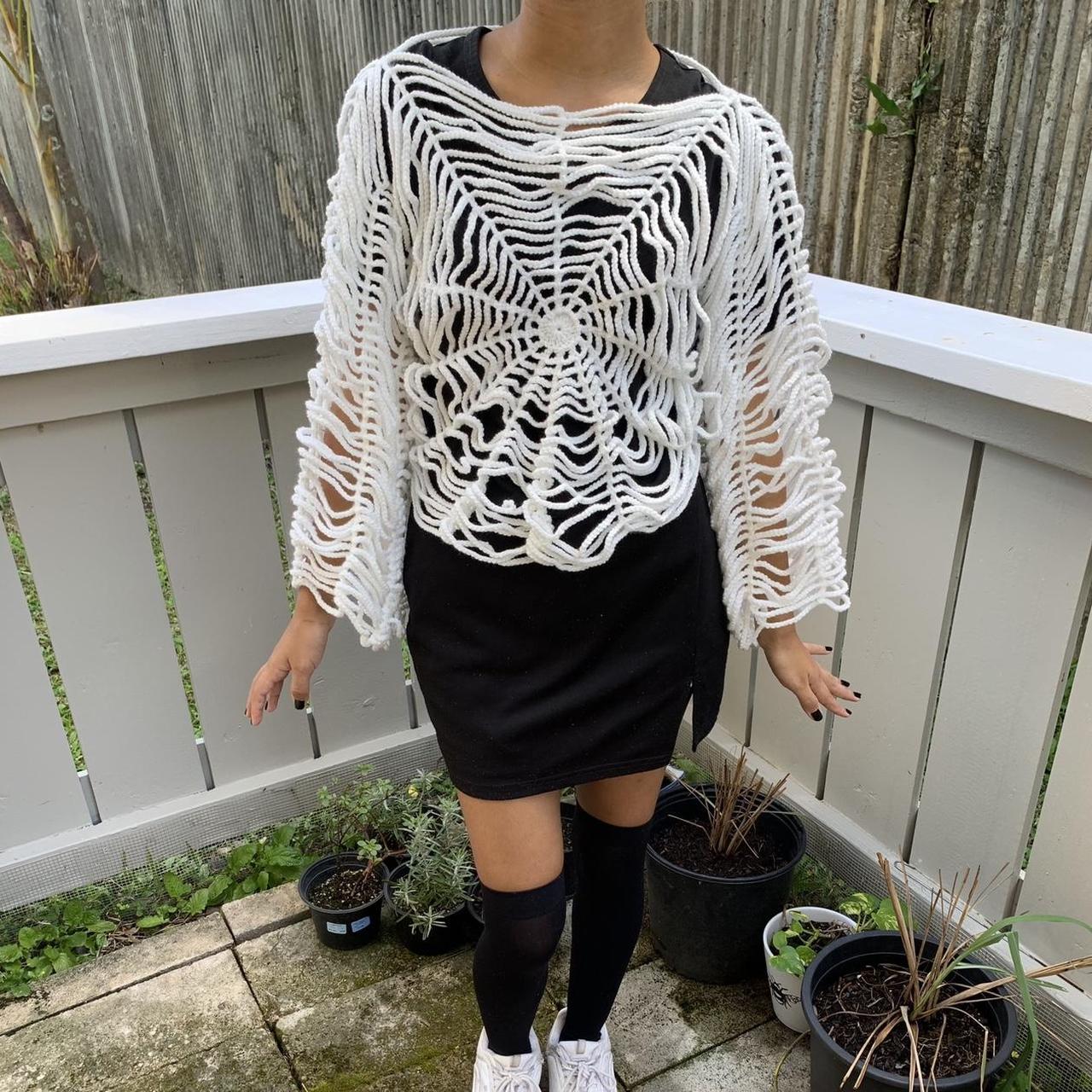 Crocheted spider web top #crochet #spiderweb - Depop