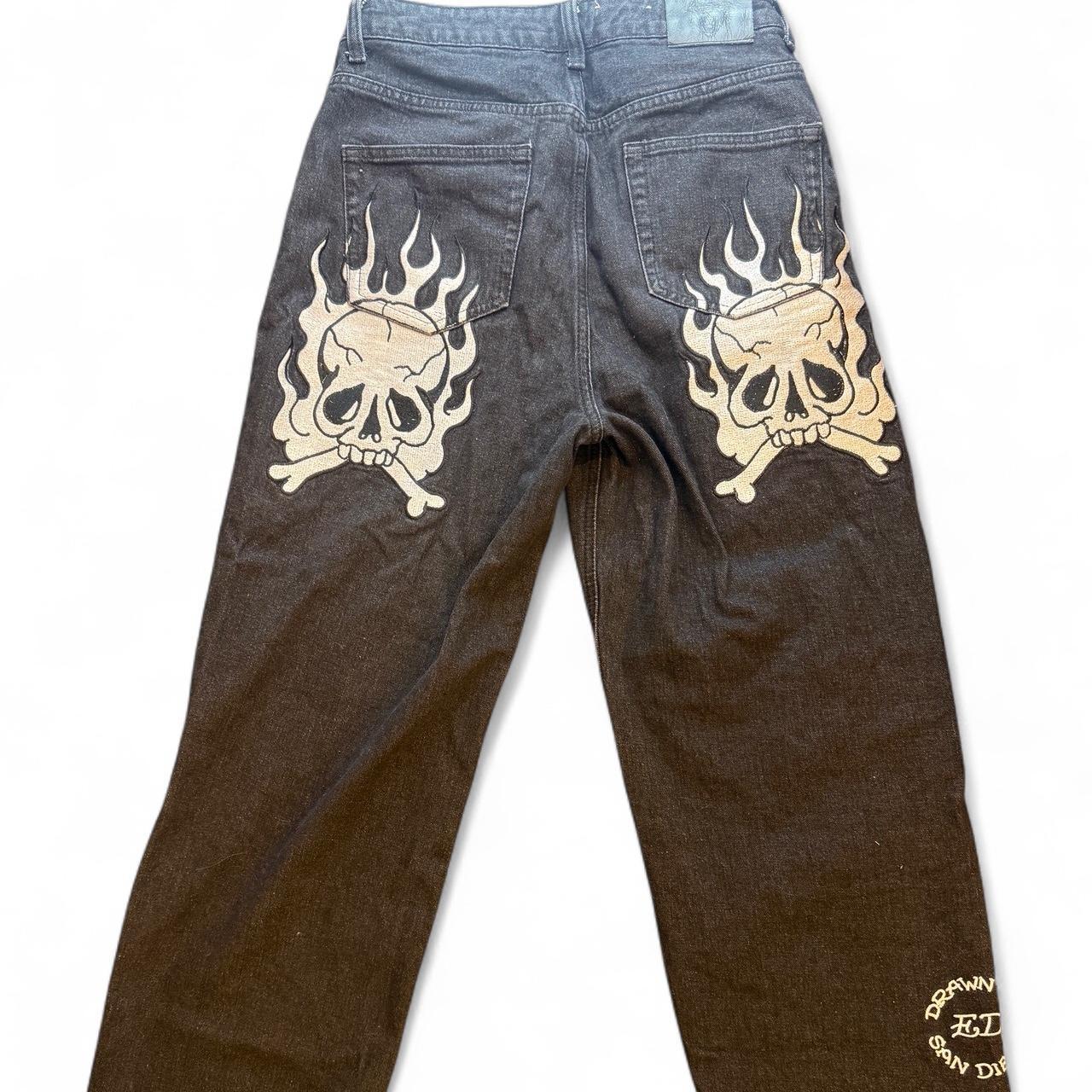 Ed Hardy Black Jeans W28, sizing chart is also... | Depop