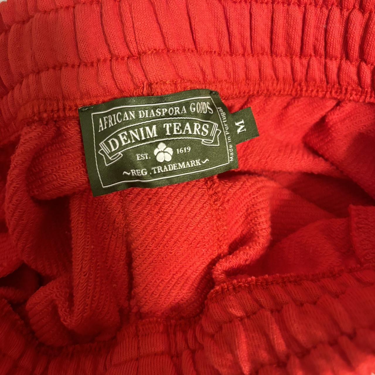 Red denim tears short size M brand new Send your... - Depop