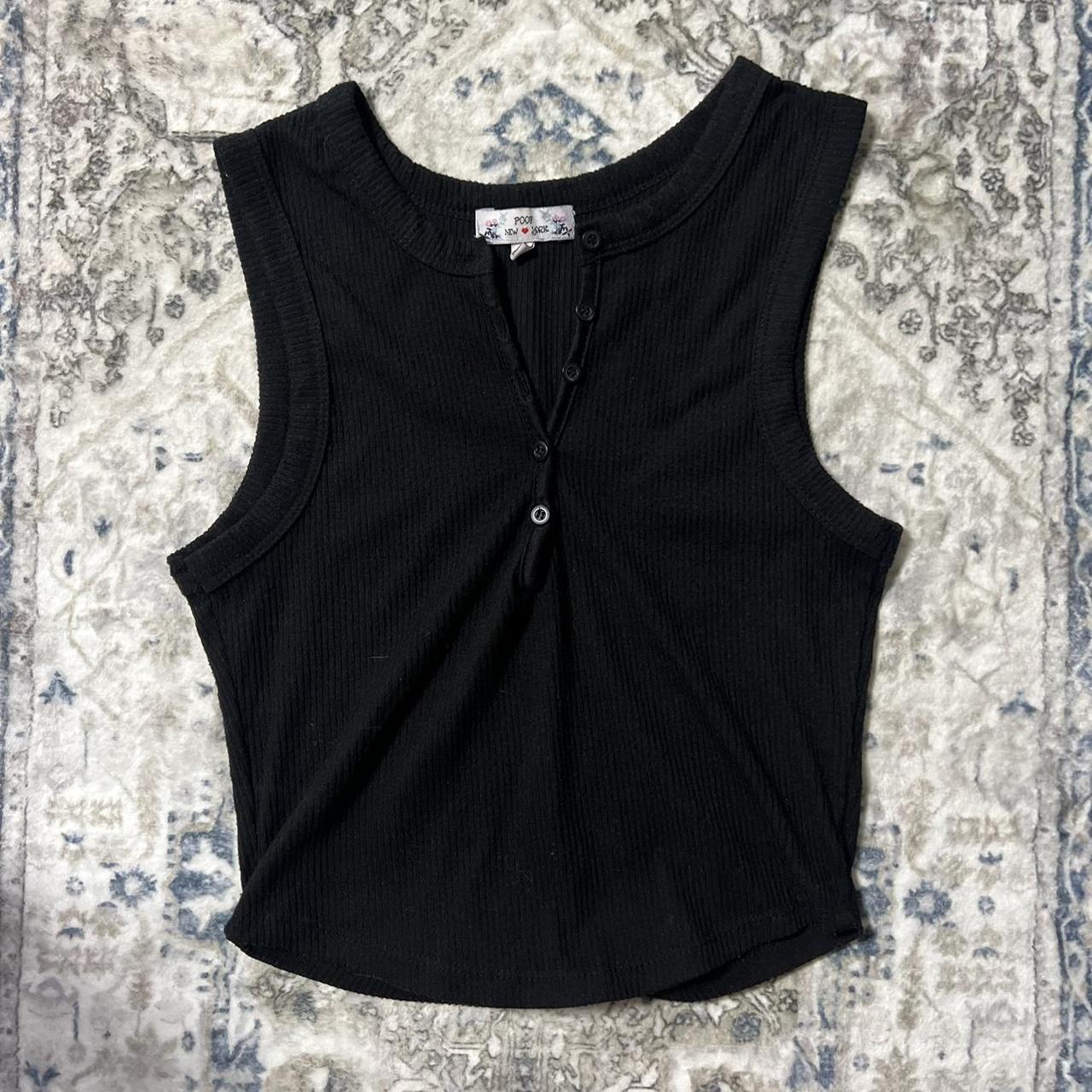 black poof button-up top 💐 super comfortable &... - Depop