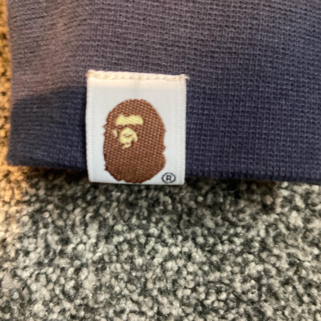 blue BAPE full zip hoodie, worn once perfect condition - Depop